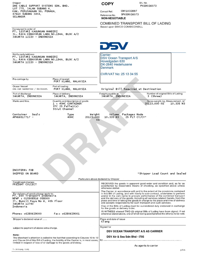 Contoh HAWB | PDF | Cargo | Consumer Goods