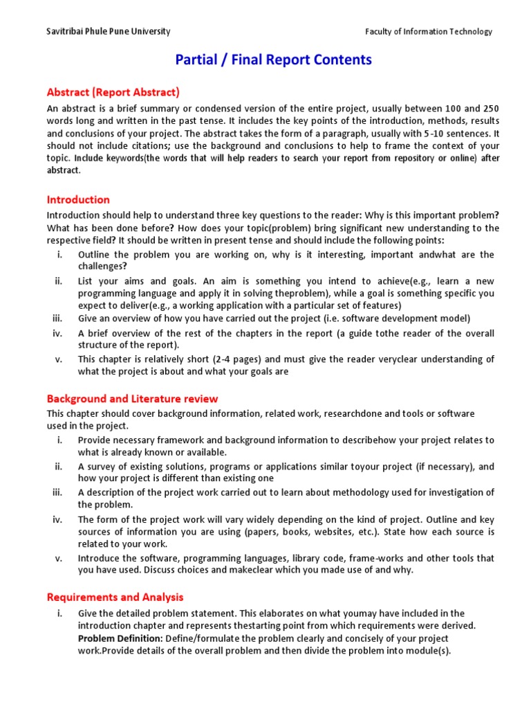 Project Report Contents | PDF | Software Framework | Software Development