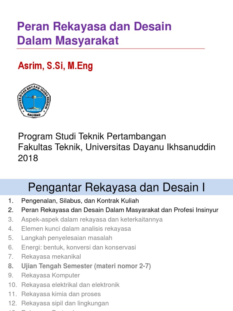 PRD I - Asrim - 2 - Peran Rekayasa Dan Desain Dalam Masyarakat | PDF ...