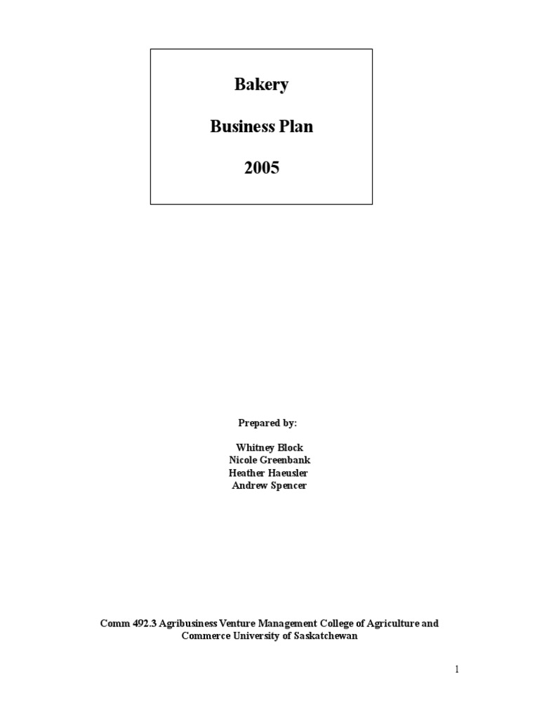 The Bakery Business Plan | PDF | Cost Of Goods Sold | Hazard Analysis ...