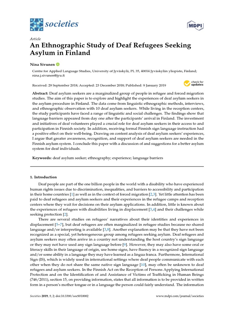 Societies: An Ethnographic Study of Deaf Refugees Seeking Asylum in ...