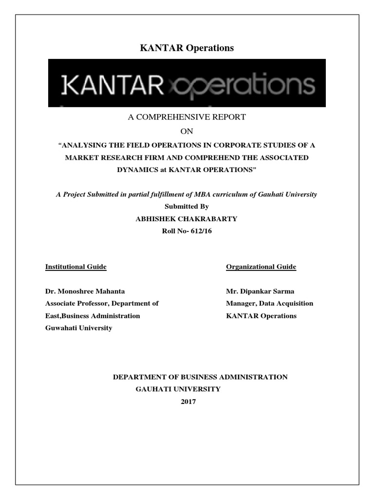 KANTAR Operations Final Report V4-1 | PDF | Business | Business Economics