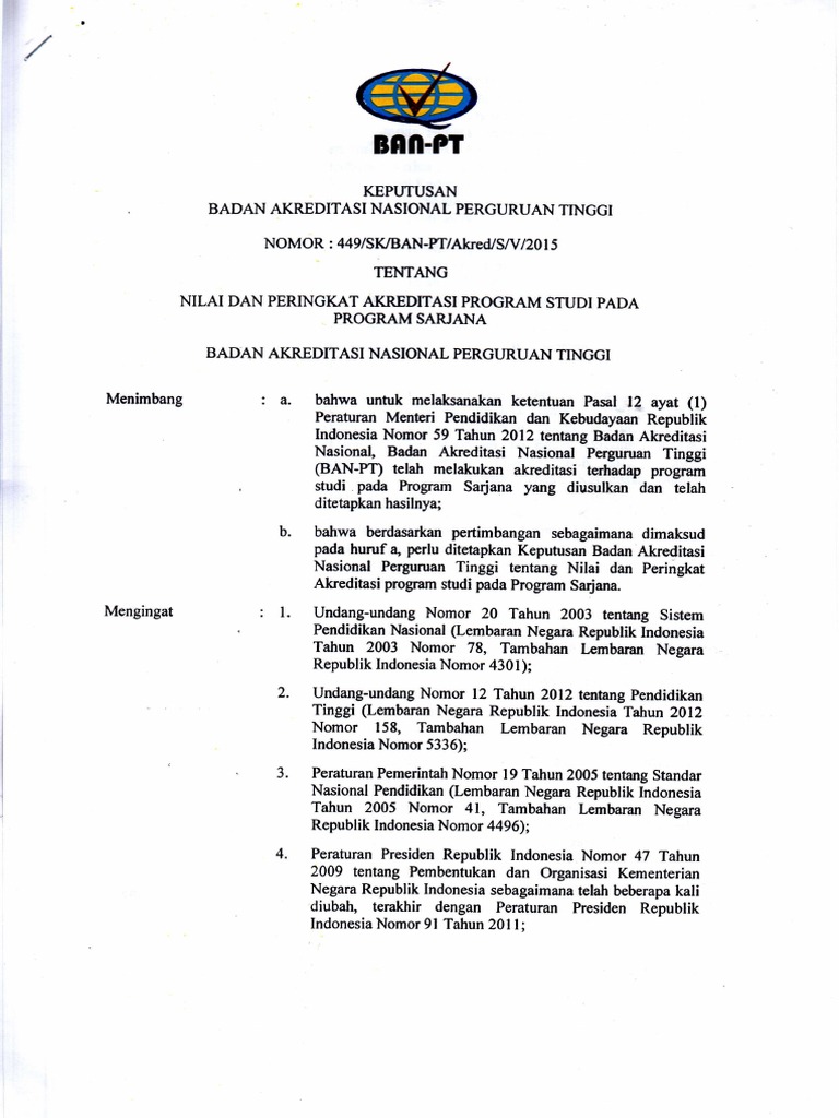 Sertifikat Akreditasi Jur Pai Iain Ambon | PDF