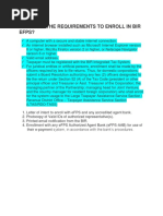 EFPS Application Requirements | PDF | Finance & Money Management | Social Science