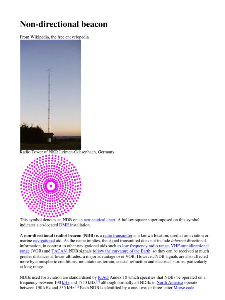 Non-Directional Beacon | Download Free PDF | Navigation | Aviation