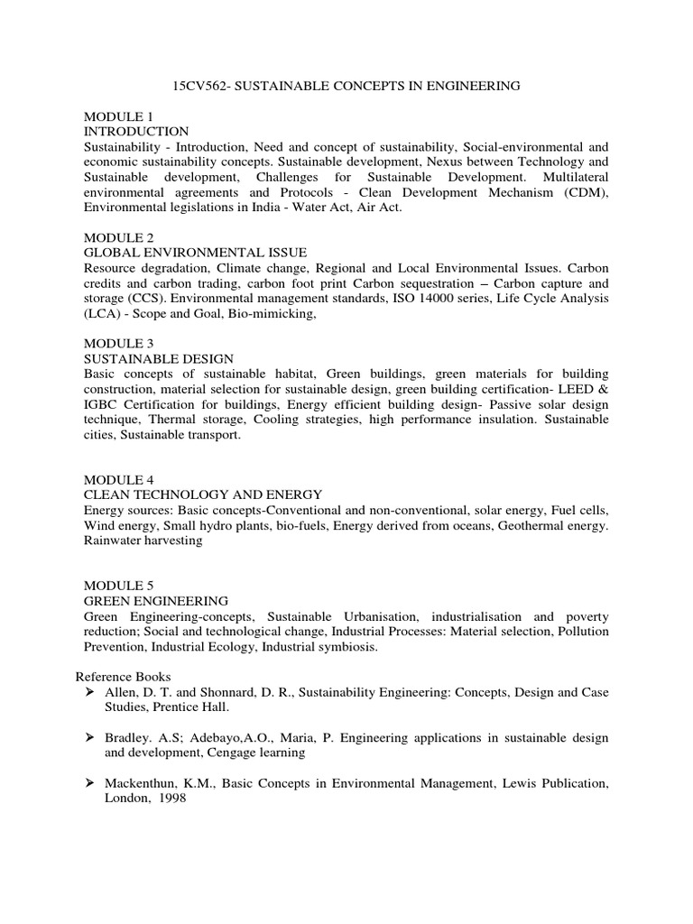 Sustanibility Syllabus | PDF | Green Building | Sustainable Design