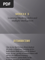 MODULE 5: Learning/Thinking Styles and Multiple Intelligences | PDF | Neuropsychology | Academic ...