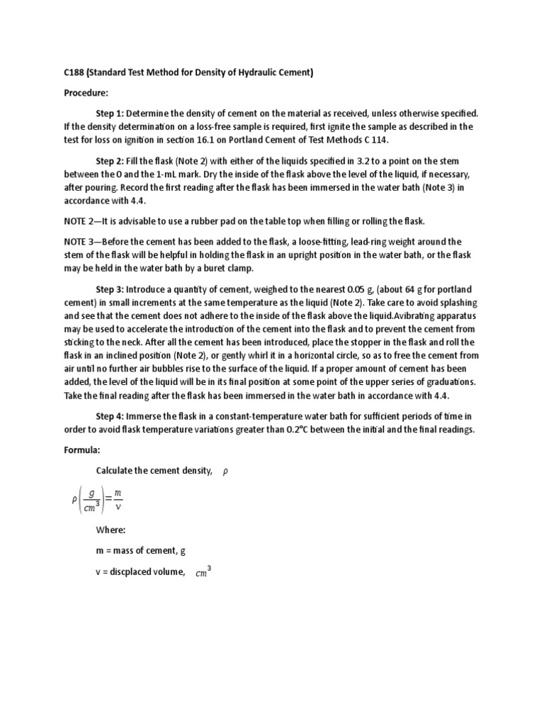Astm C188 | PDF | Density | Physics