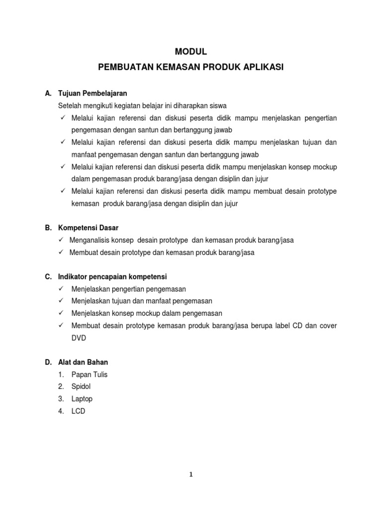 Modul Kemasan | PDF