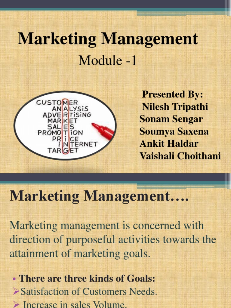 Marketing Management: Module - 1 | PDF | Marketing | Sales