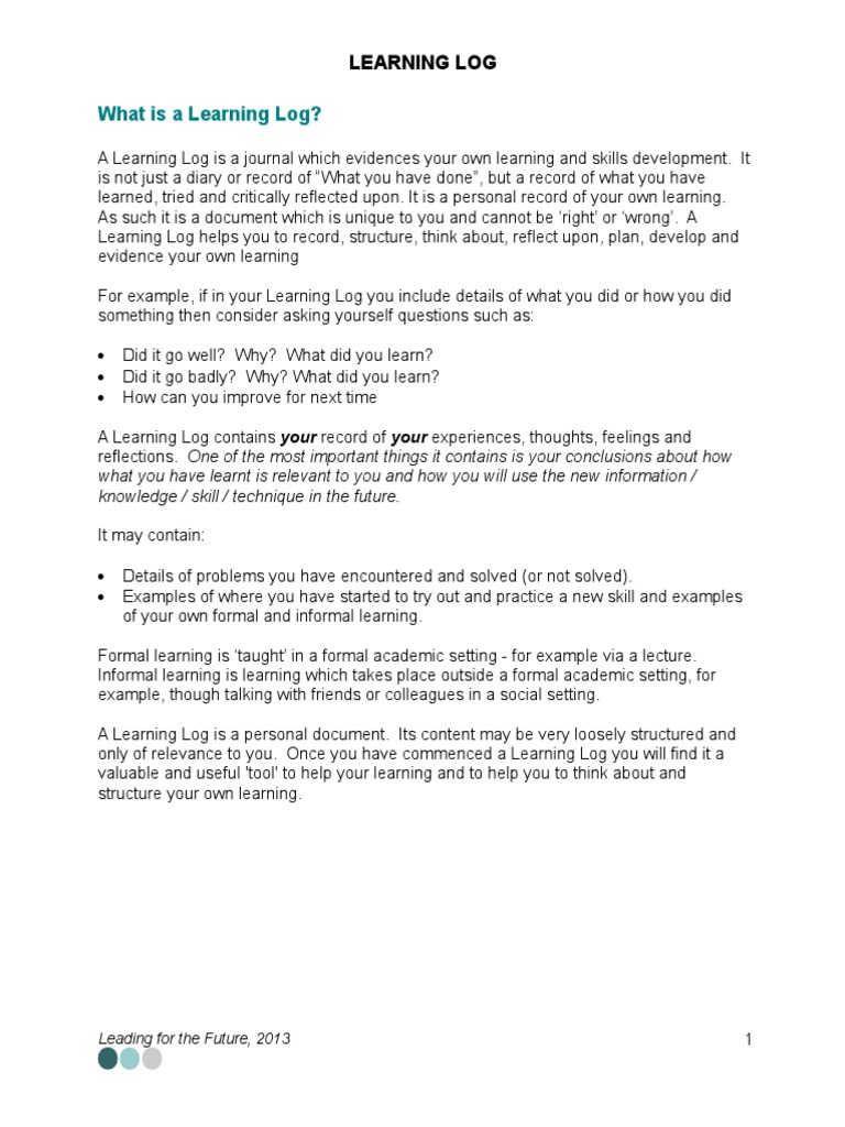 LF Learning Log | PDF | Mental Processes | Applied Psychology