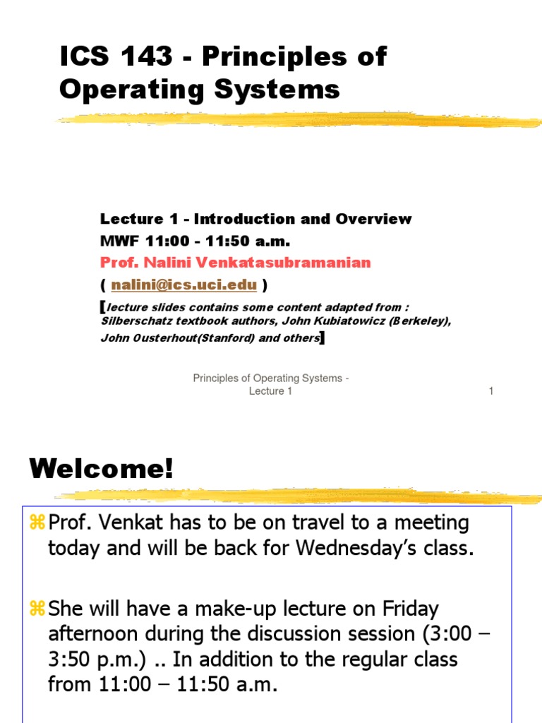 ICS 143 - Introduction to Operating Systems Principles | PDF ...