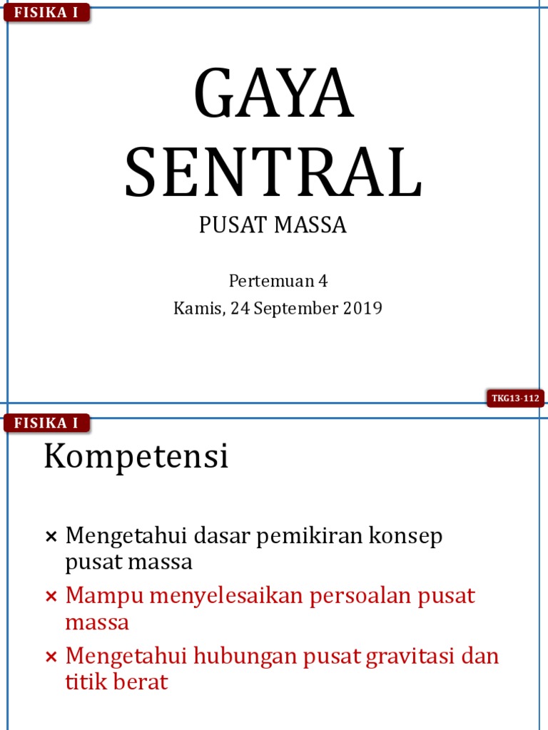 Fisika I Geologi - 04 - Gaya Sentral-Gravitasi PDF | PDF