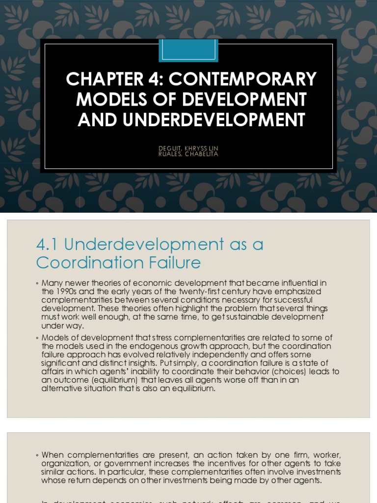 Chapter 4: Contemporary Models of Development and Underdevelopment ...
