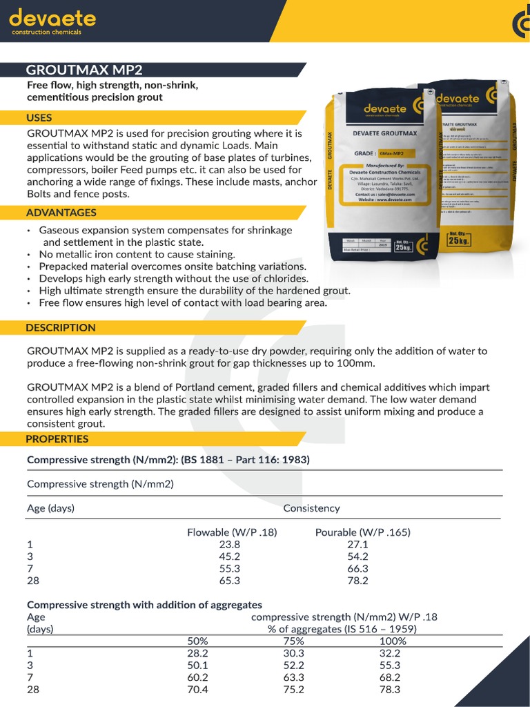 Groutmax MP2 V 16 | PDF
