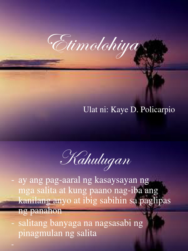 Etimolohiya Filipino | PDF