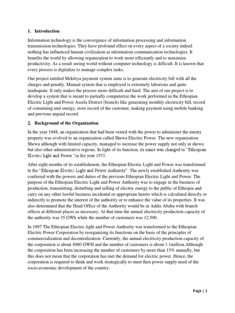 Online Electricity Bill Payment Project Proposal | PDF | Electric Power ...