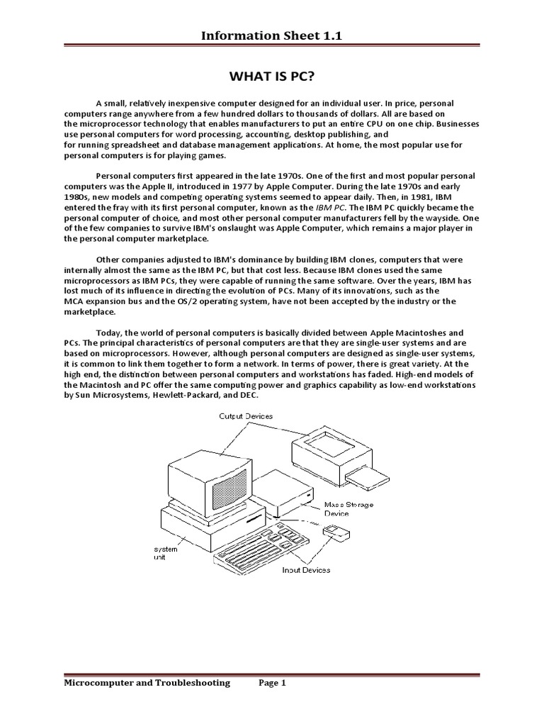 What Is PC | Download Free PDF | Personal Computers | Laptop