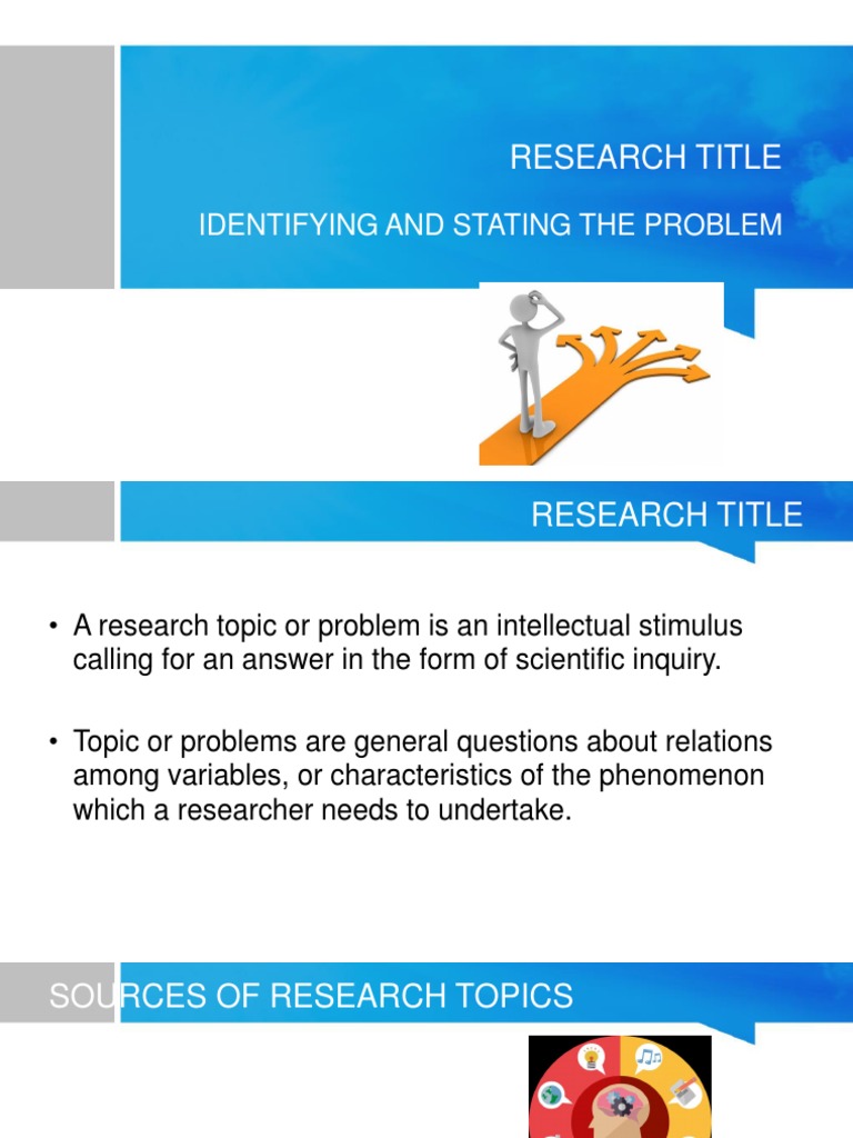 Research Title: Identifying and Stating The Problem | PDF | Psychology | Psychological Concepts