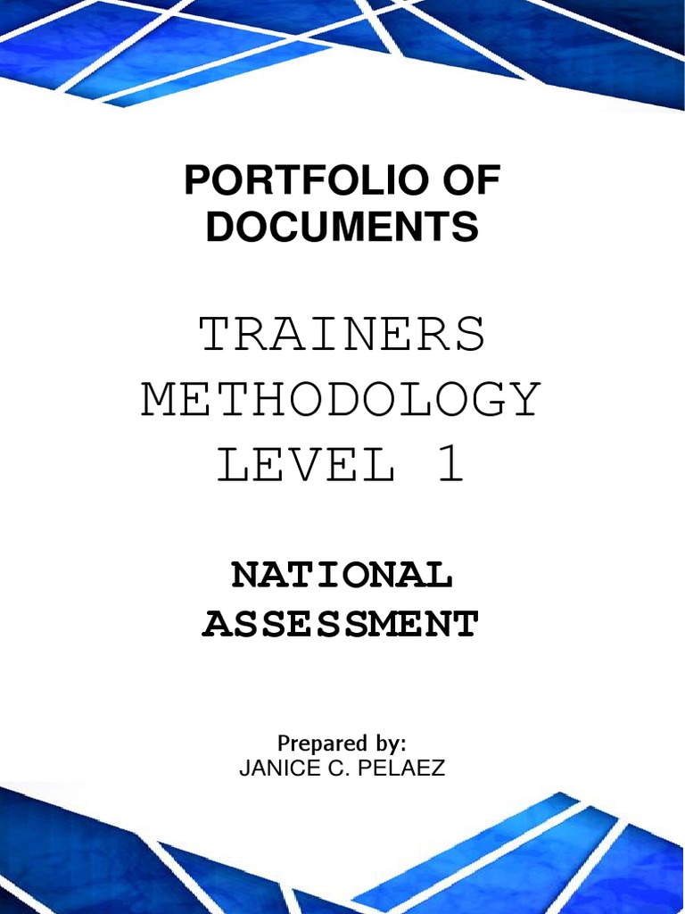 Portfolio of Documents: Trainers Methodology Level 1 | PDF
