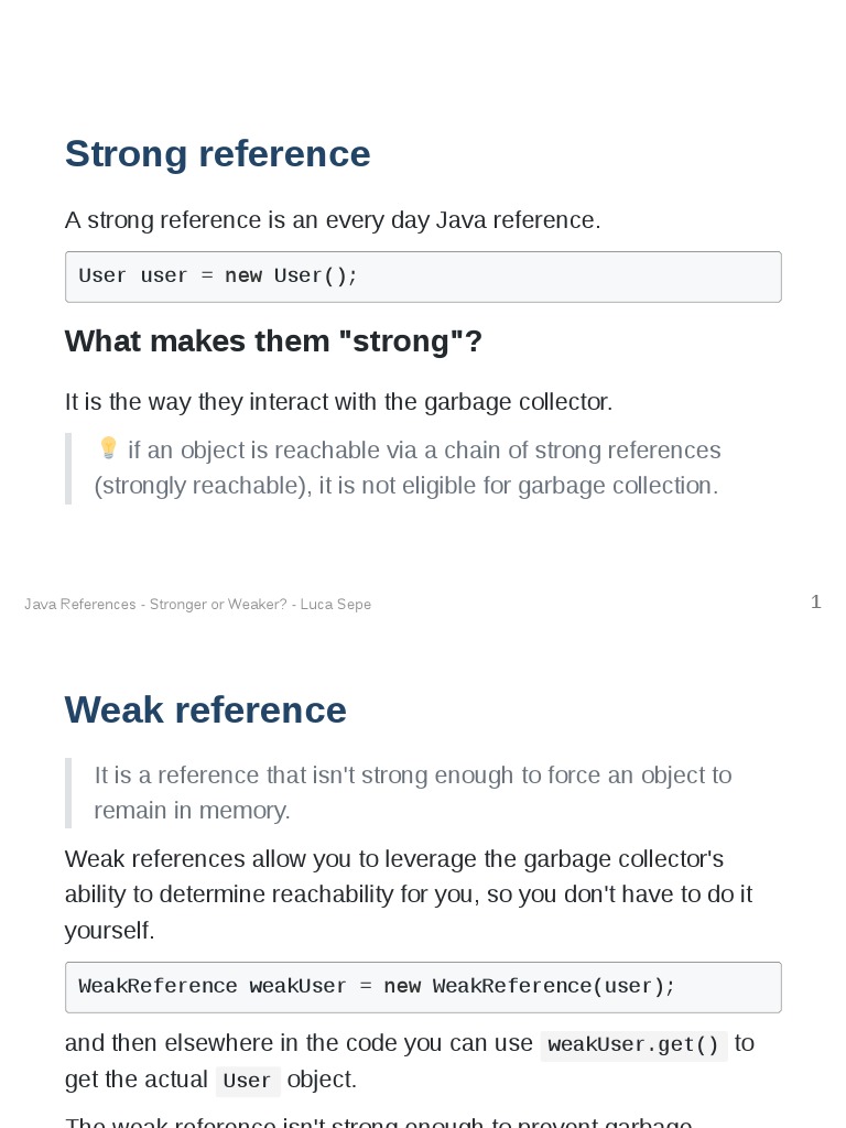Strong Reference: What Makes Them "Strong"? | PDF | Object Oriented ...