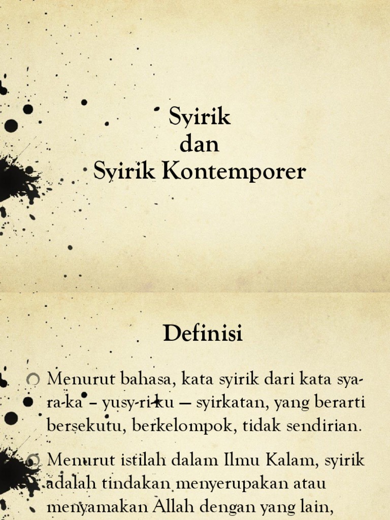 Memahami Syirik dan Dampaknya | PDF