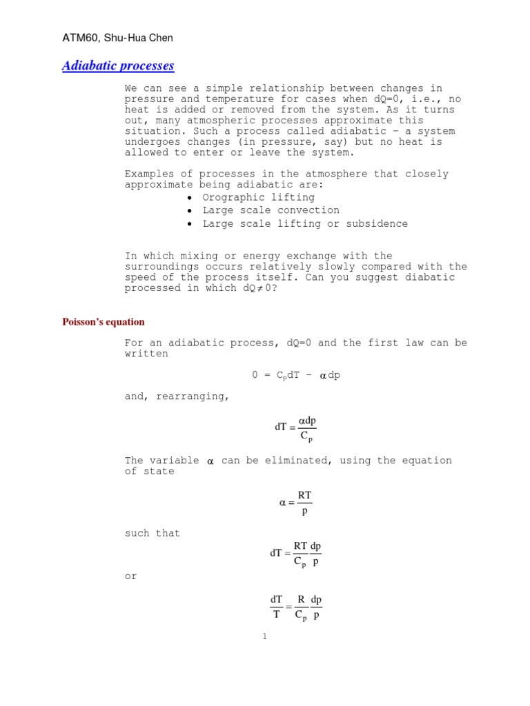 Understanding Adiabatic Processes and Thermodynamic Diagrams through ...