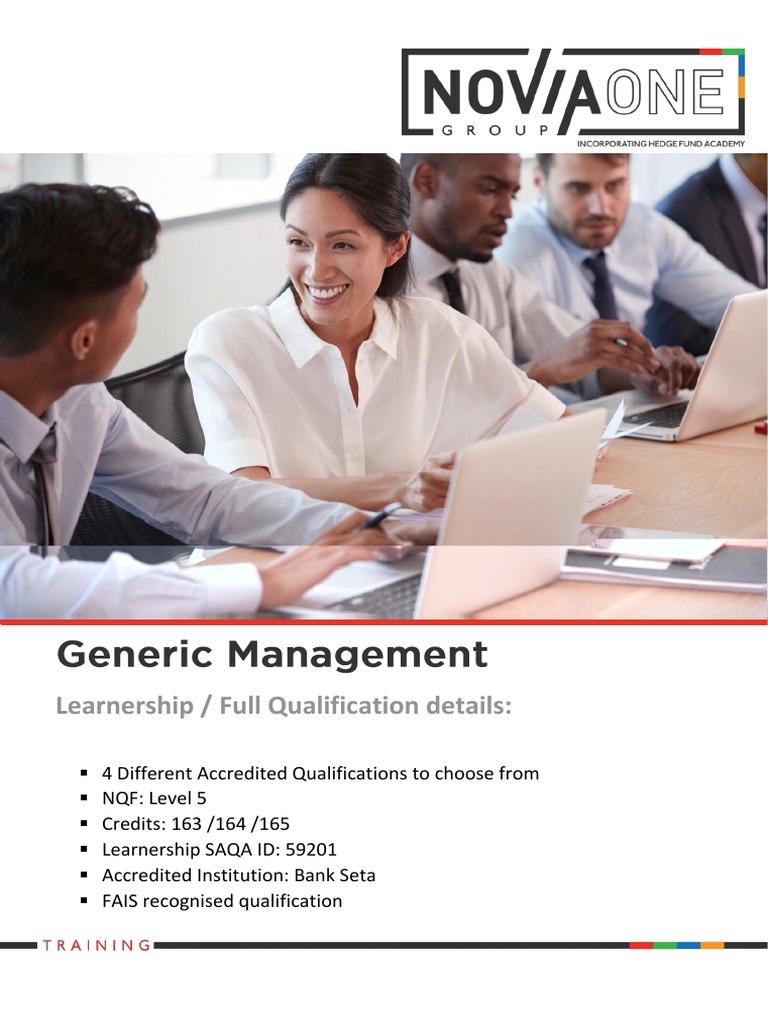 NQF Level 5 Generic Management Learnership | PDF | Empowerment ...