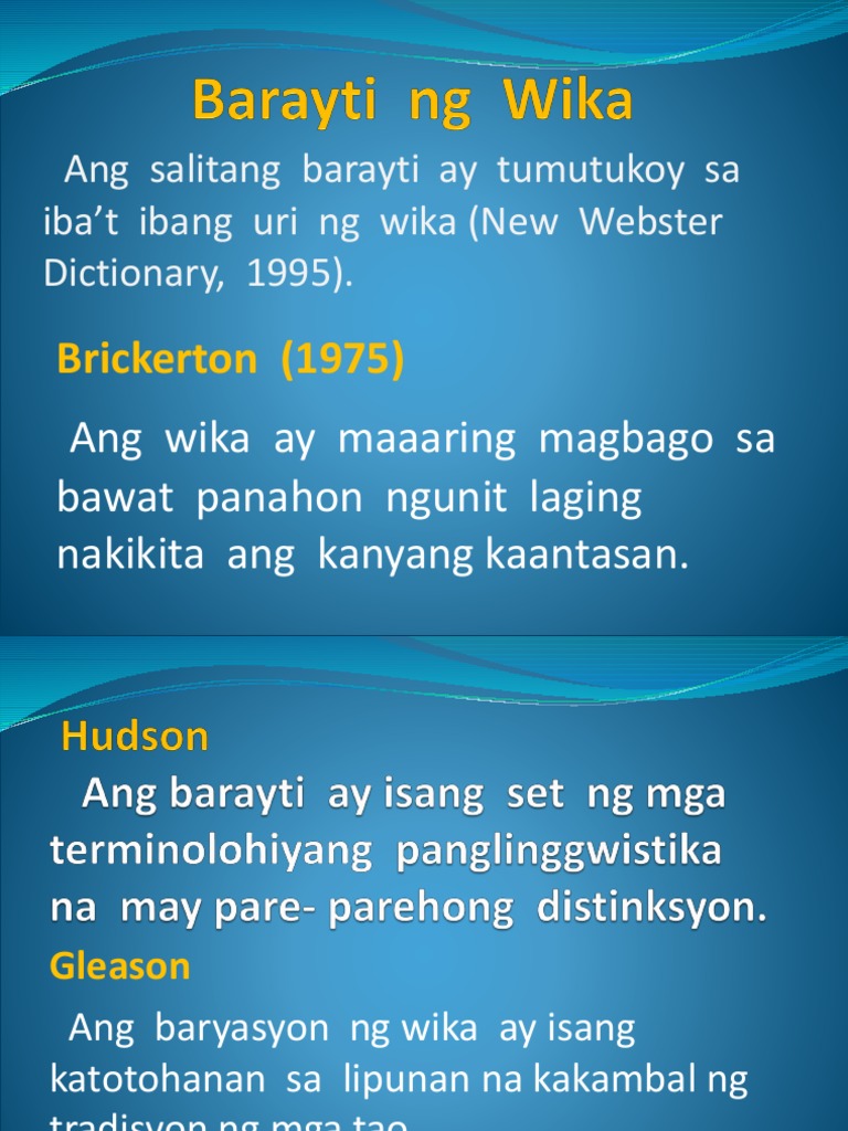 Barayti NG Wika | PDF