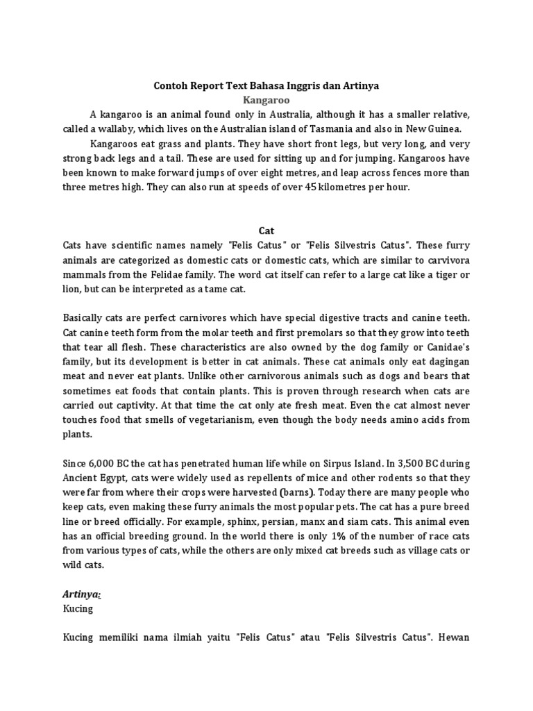 Contoh Report Text Bahasa Inggris Dan Artinya | PDF | Honey Bee | Skin