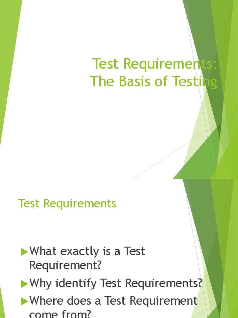 Test Requirements: The Basis of Testing | PDF | Verification And ...