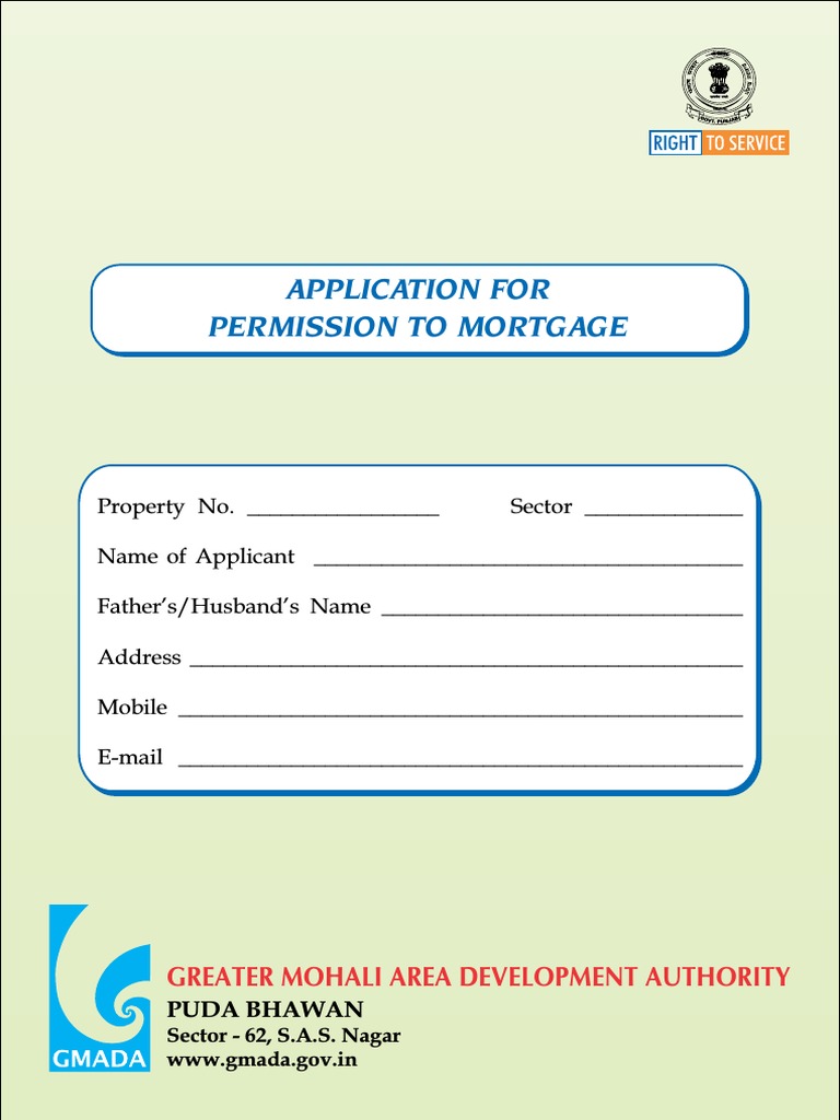 GMADA - Permission For Mortage by Nutan PDF | PDF | Mortgage Loan | Loans