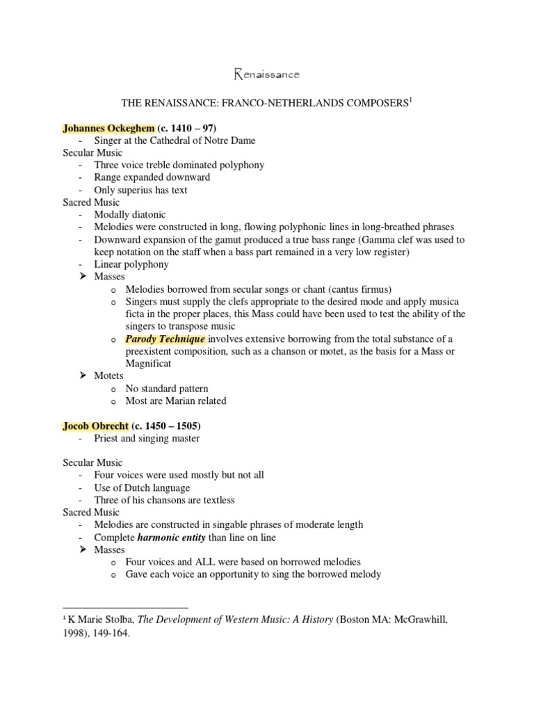 Renaissance Part 2 | PDF | Classical Music | Performing Arts