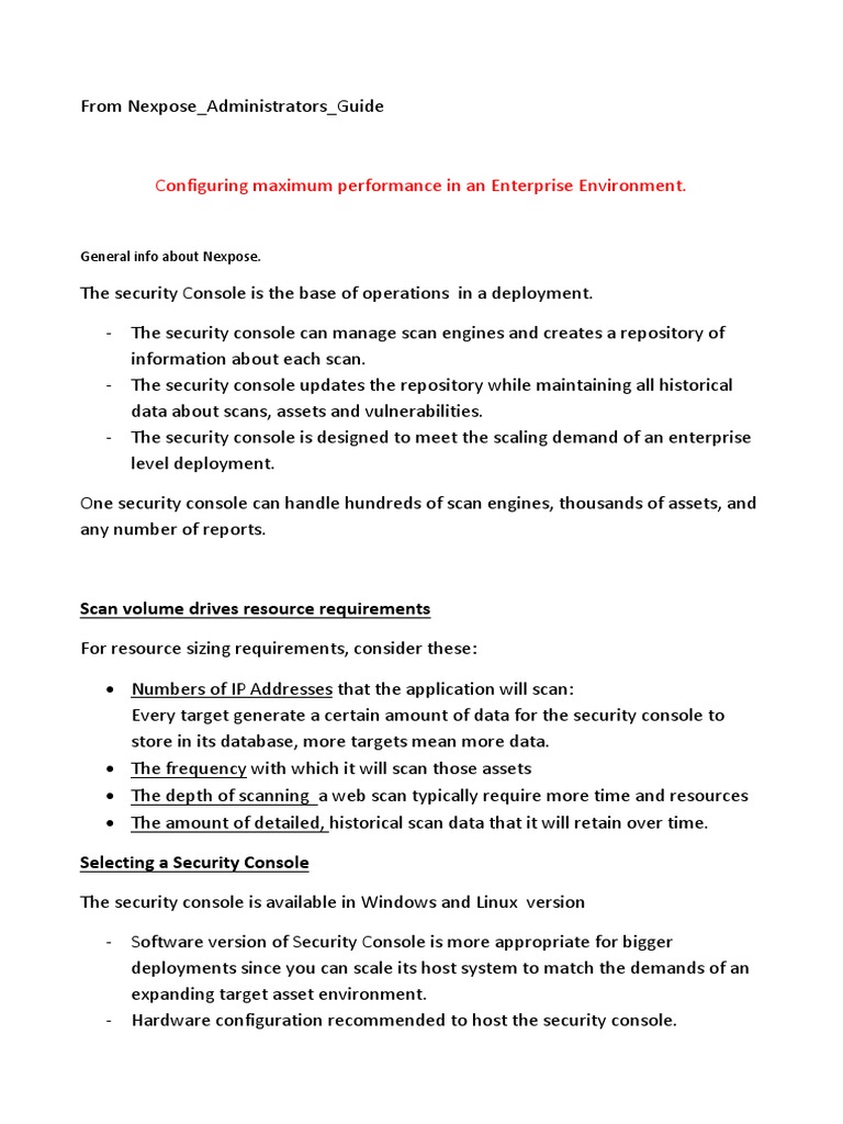 Appunti Nexpose Admin Guide | PDF | Backup | Databases