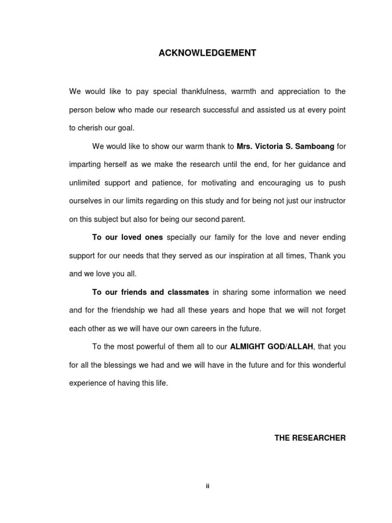 Acknowledgements for Research Support | PDF | Career & Growth | Lifestyle