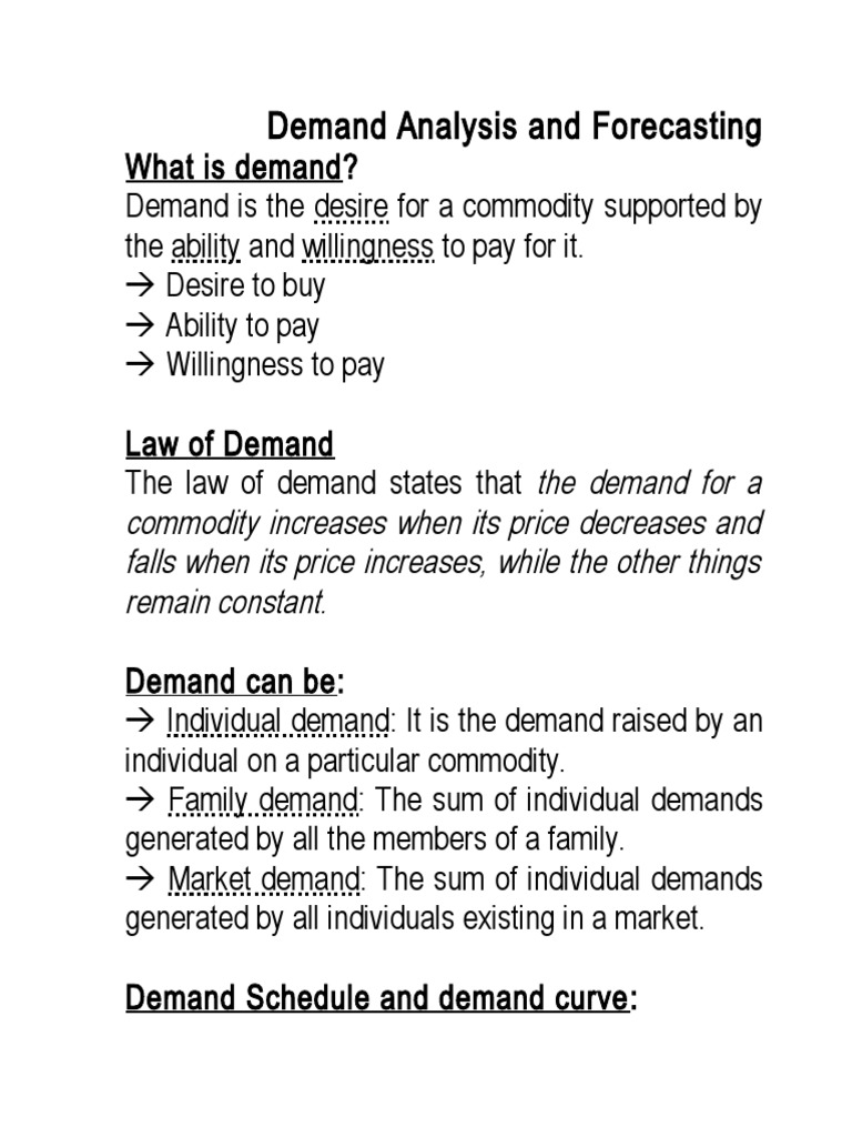 Demand Analysis and Forecasting-1 | PDF | Demand | Price Elasticity Of Demand