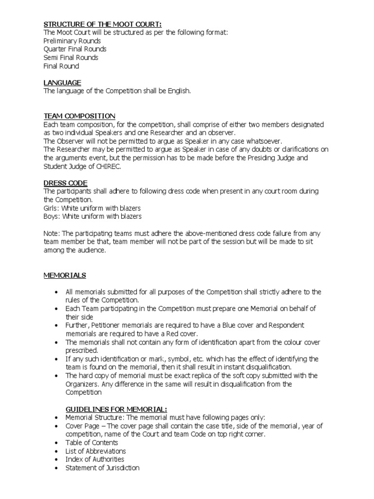 Structure of Moot Court | PDF | Note (Typography) | Virtue