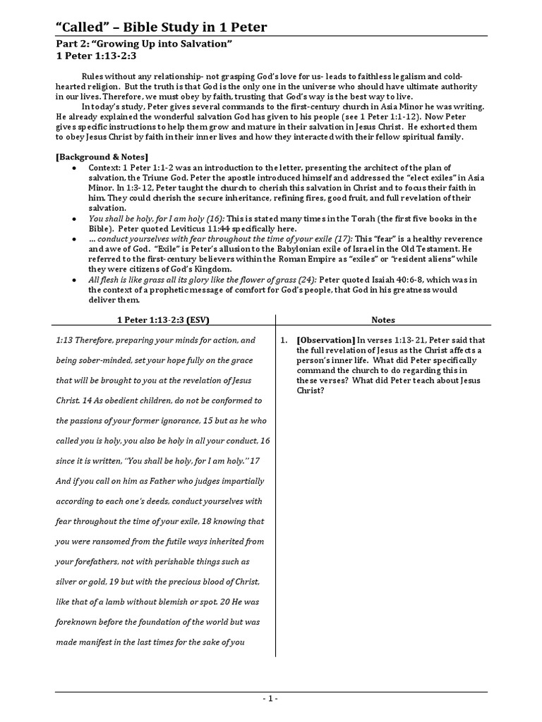 1 Peter 1 13 2 3 BS PDF Saint Peter Revelation