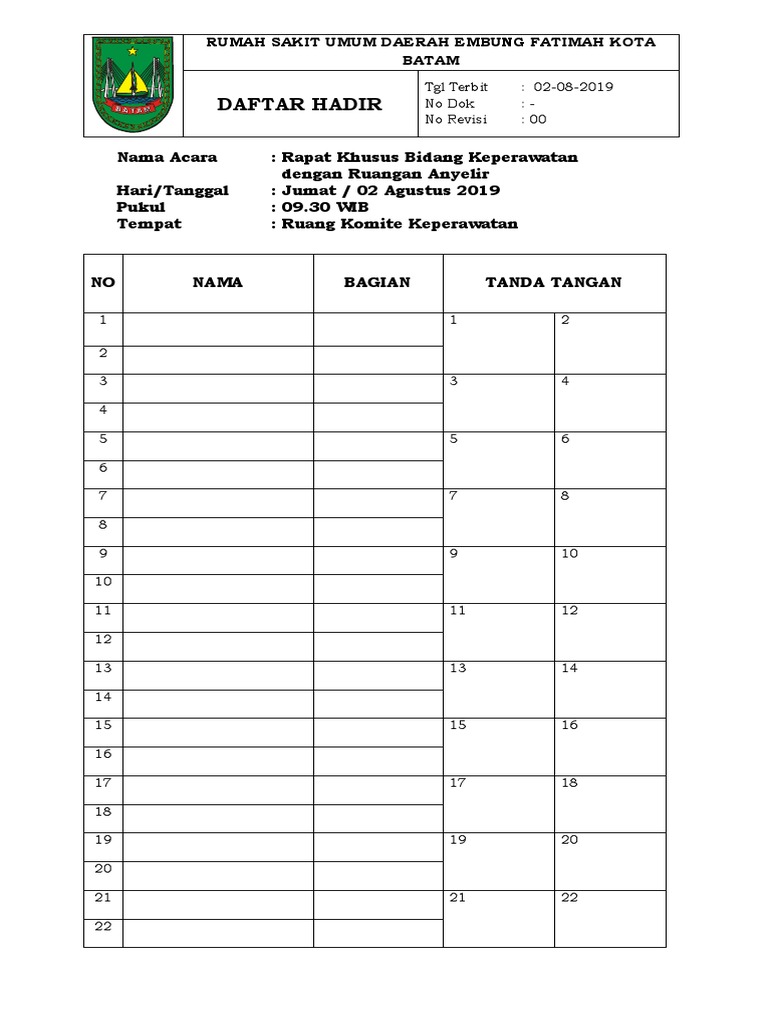 Absen Rapat 2019 | PDF