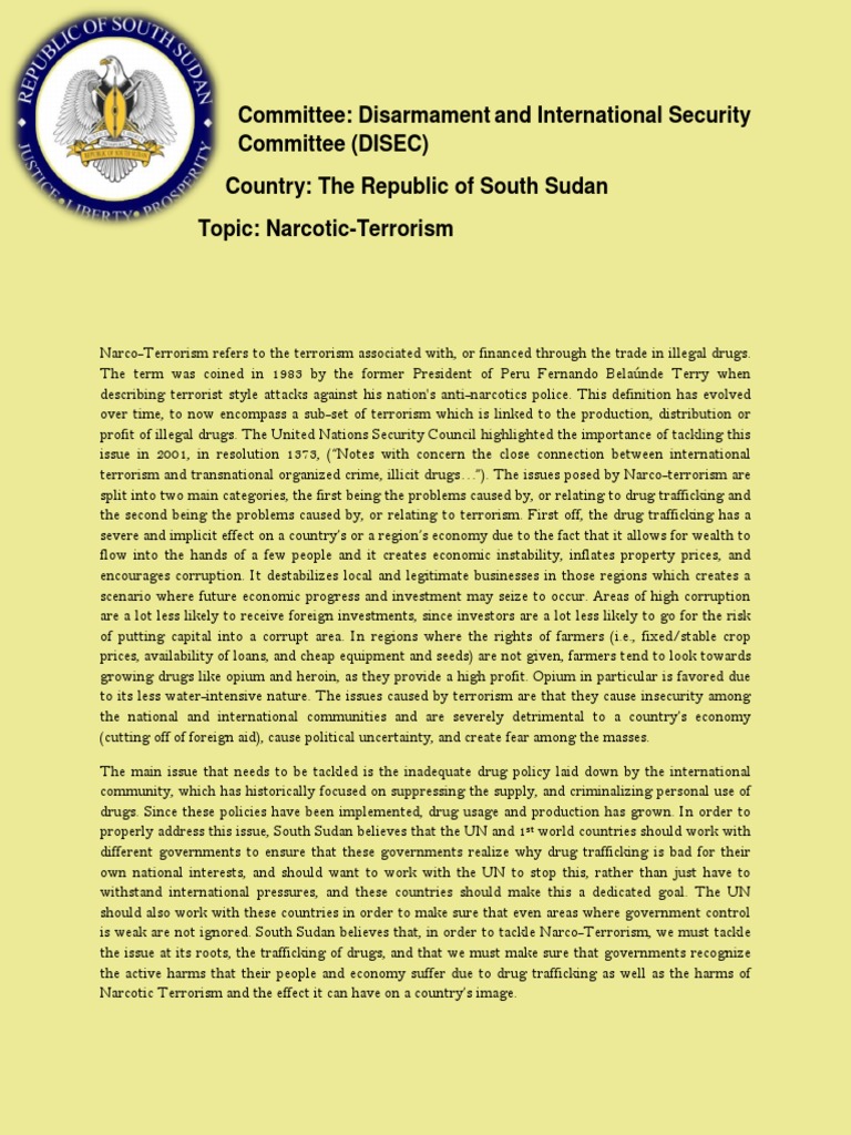 Sample MUN Position Paper | PDF | Illegal Drug Trade | Opium
