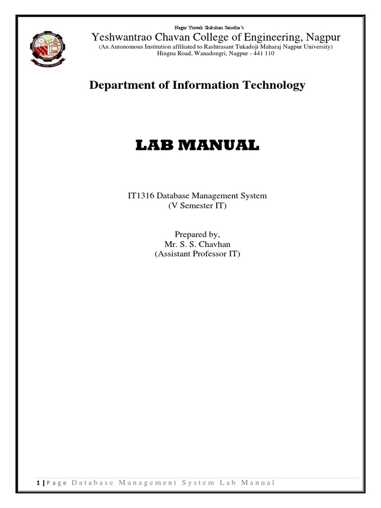 Lab Manual Dbms | PDF | Relational Database | Software Design
