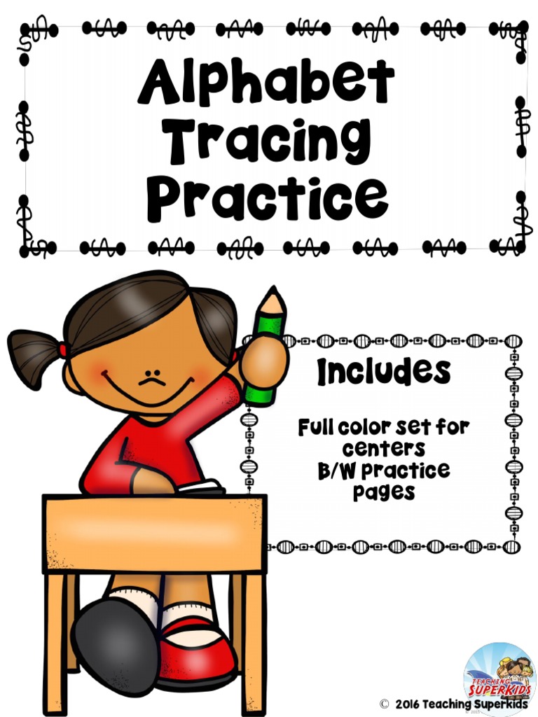 Alphabet Tracing Practice: Includes | PDF | Copyright | License