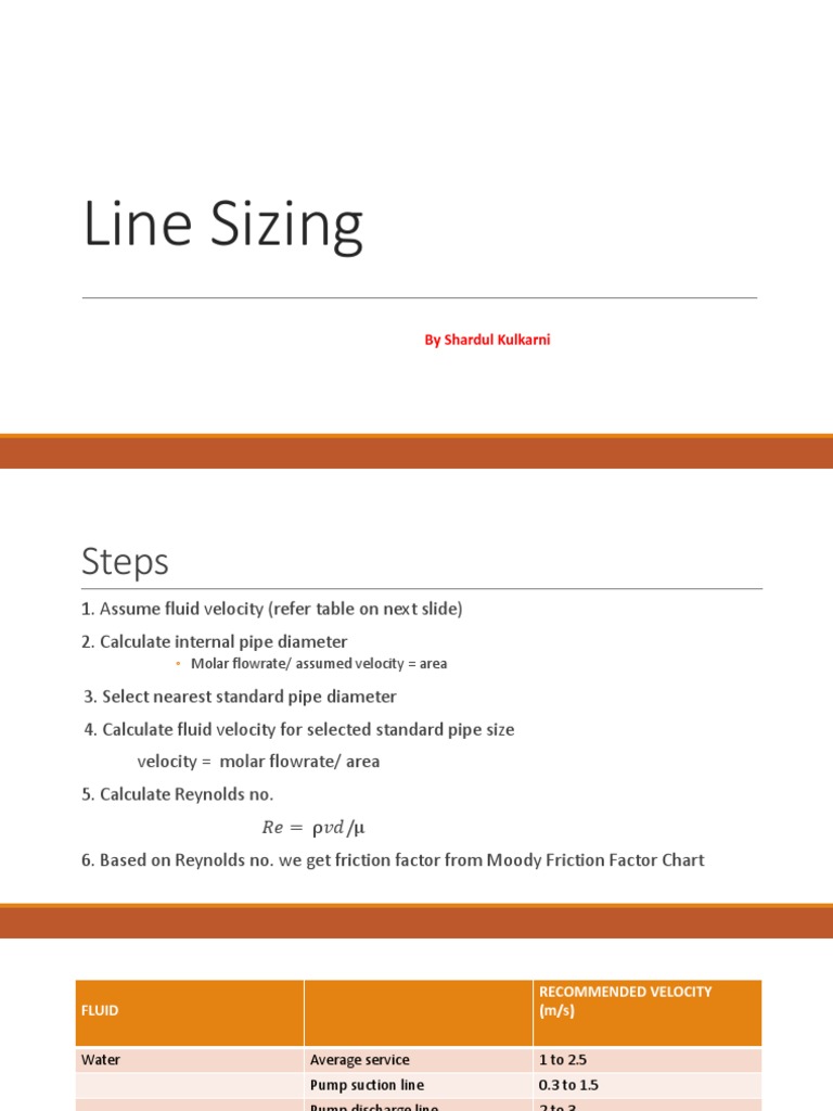 Process Line Sizing | PDF