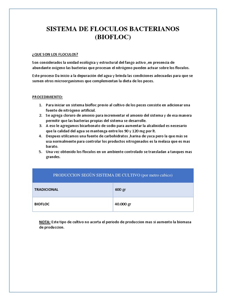 Sistema de Floculos Bacterianos | PDF | Agua | Sustancias químicas
