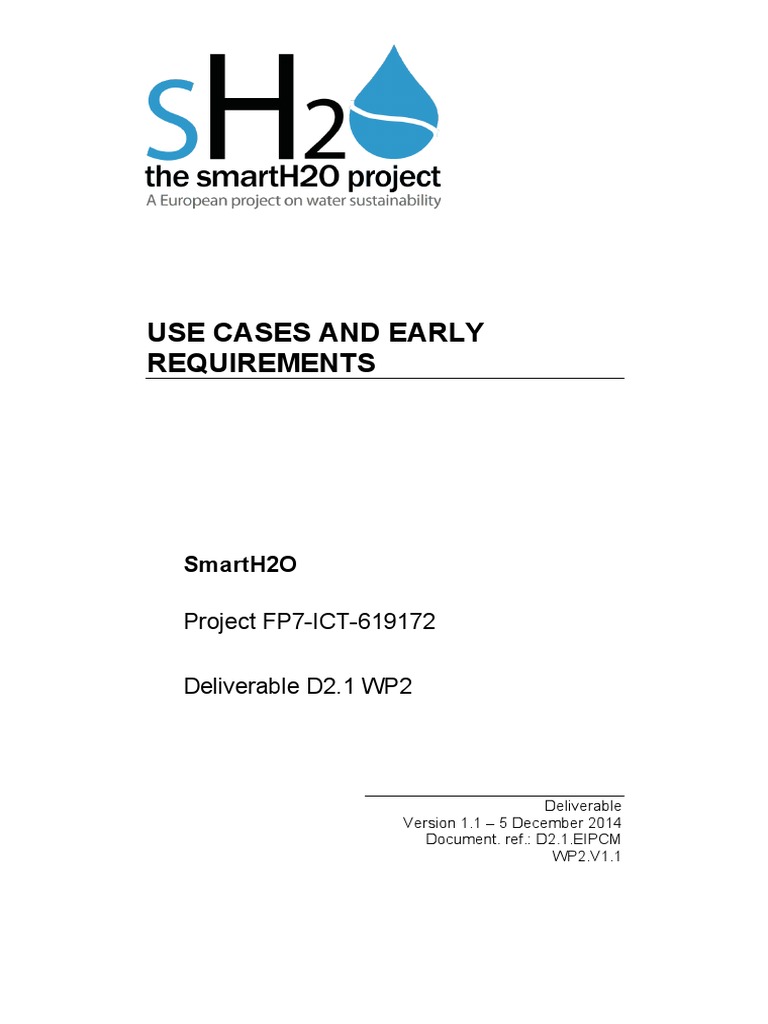 SmartH2O: User-Centric Water Solutions | PDF | Water Resources | Use Case