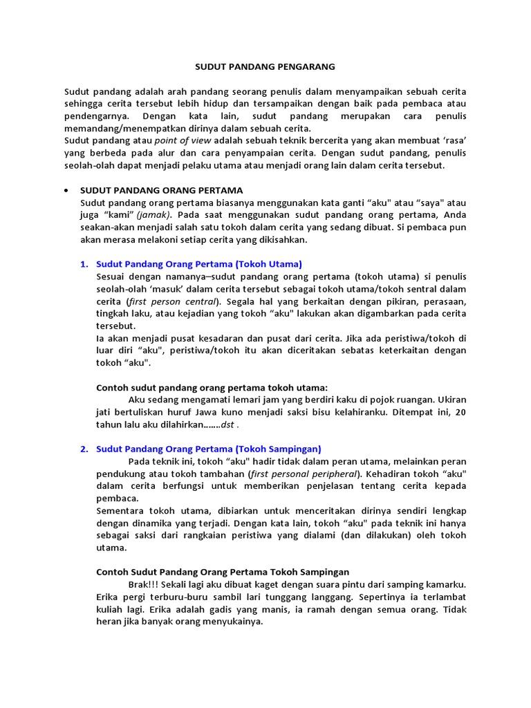 Sudut Pandang Pengarang | PDF