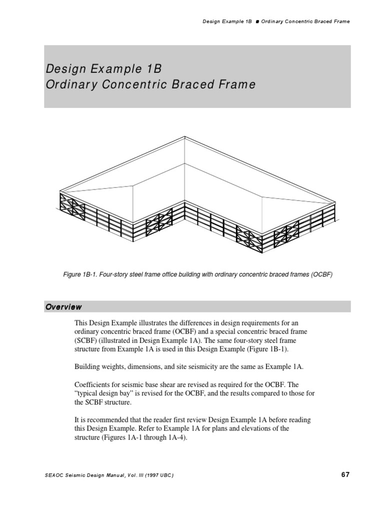 Design Example - Ordinary Connection Braced Frame | PDF | Elasticity ...