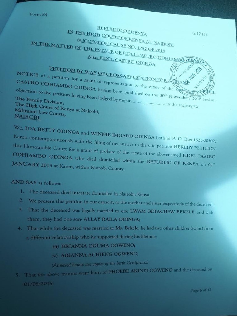 Fidel Odinga Case | PDF