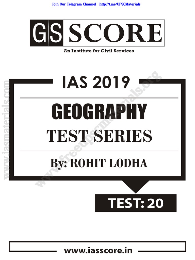 Geography: Test Series | PDF | Sustainability | Economic Growth
