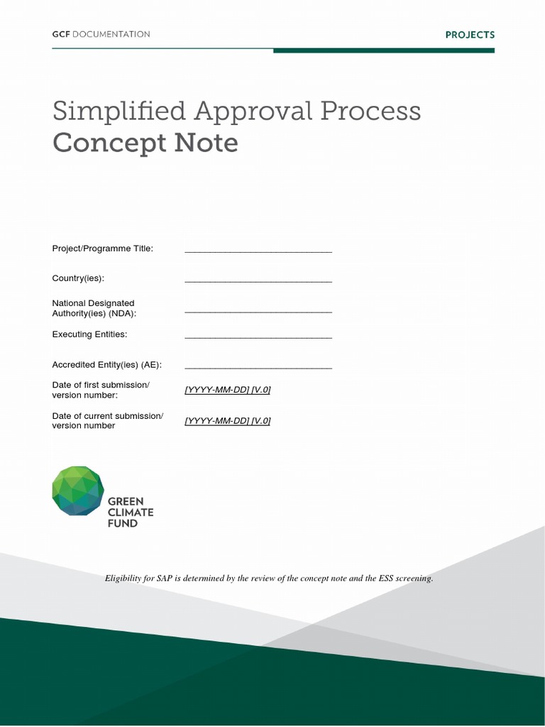 Form 01 - Simplified Approval Process Concept Note | PDF | Occupational ...
